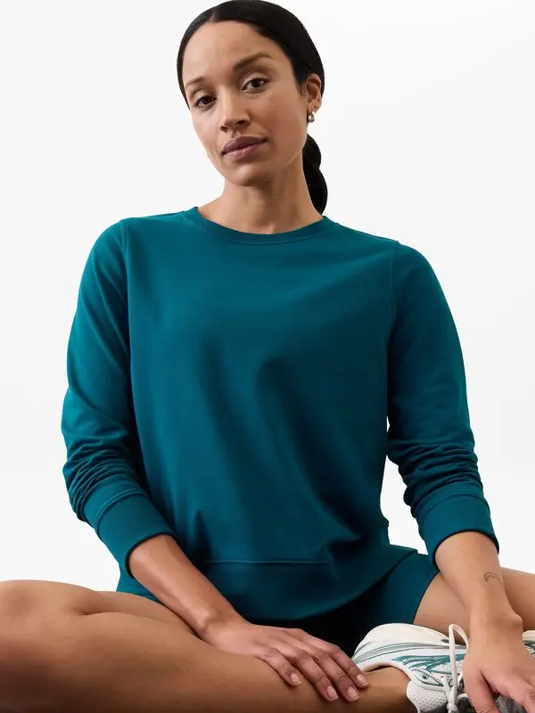 Athleta Retroterry Crewneck Sweatshirt - Coastal Teal