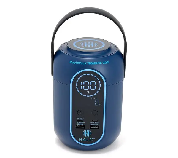 HALO 200wh Power Station With 4 Outlets, Wireless Charge