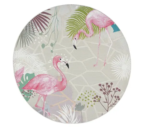 SAFAVIEH Barbados Flamingo Bay 8' X 8' Round Ru G