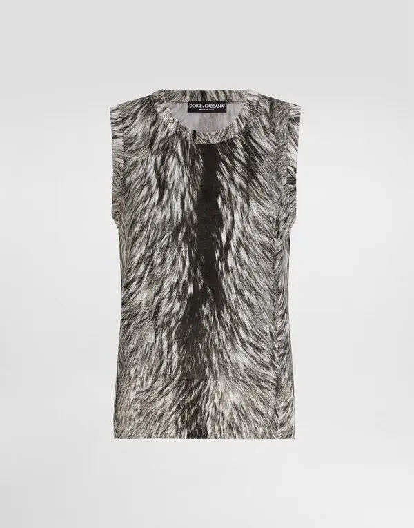 Dolce & Gabbana Silk Animal Print Tank Top