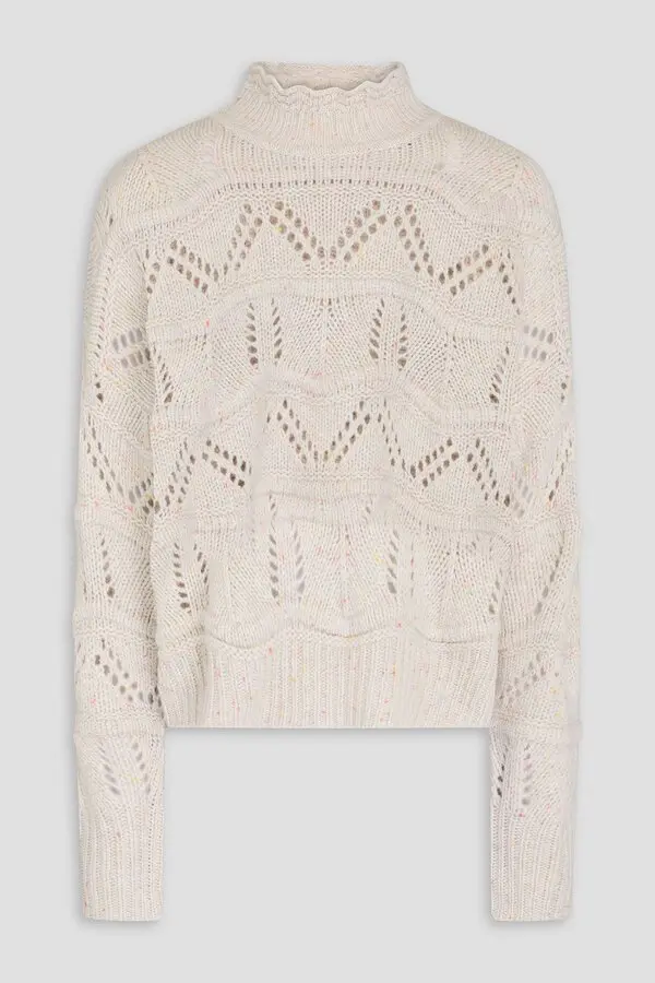 Autumn Cashmere Pointelle-knit Turtleneck Sweater