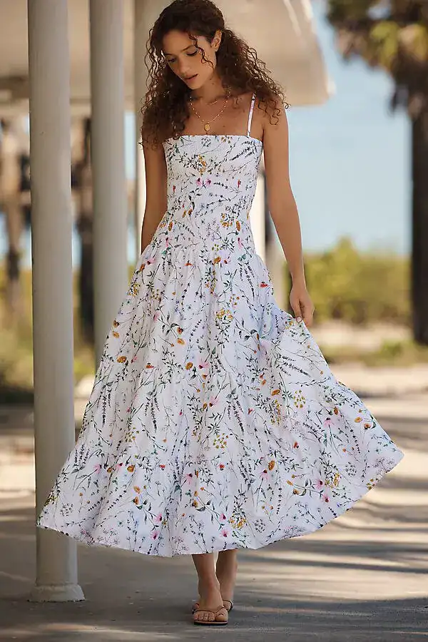 fitted lace wedding dress Ivory Floral Wrap Maxi Dress | Romantic Floral Maxi main image 0
