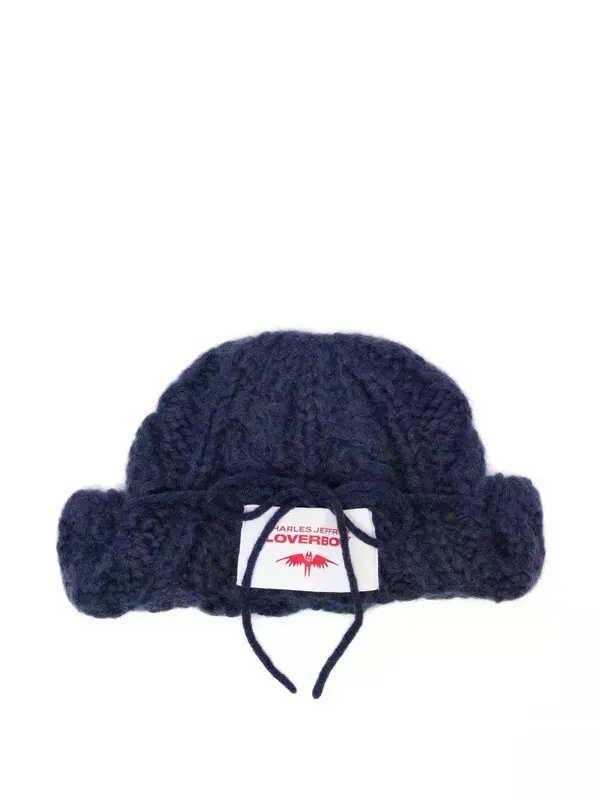 CHARLES JEFFREY LOVERBOY Chunky Aviator Beanie - Blue
