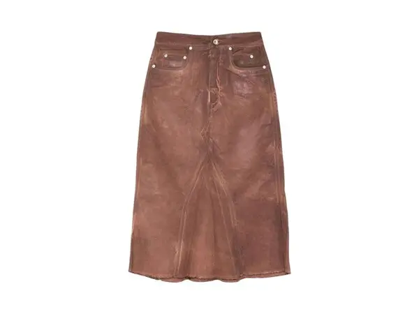 Rick Owens Gonna Denim Godet Skirt