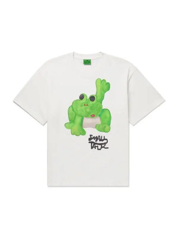 SMALL TALK Logo-print Cotton-blend Jersey T-shirt - White