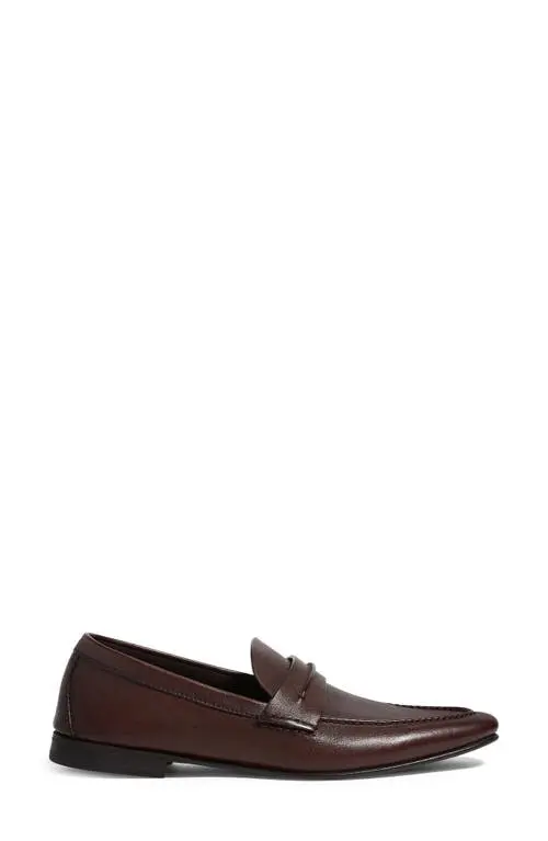 Zegna Natural Grain Leather Loafer - Medium Brown Solid