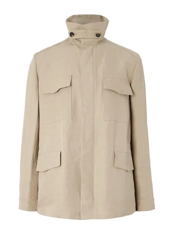 Loro Piana Linen And Silk-blend Field Jacket - Neutrals