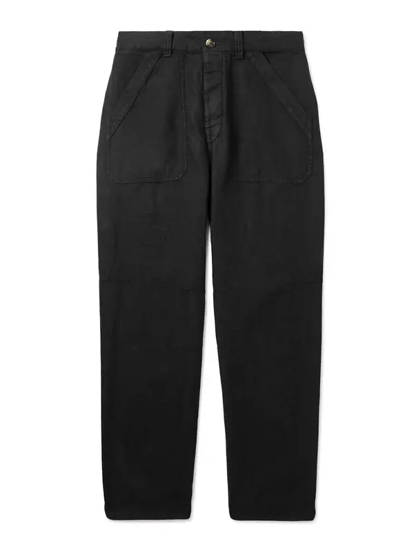 Brunello Cucinelli Tinto Wide-leg Linen-twill Trousers - Black