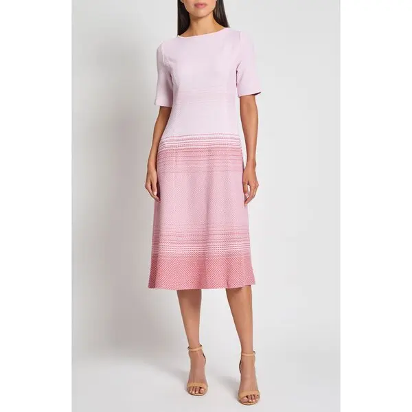 Misook A-line Ombré Midi Dress