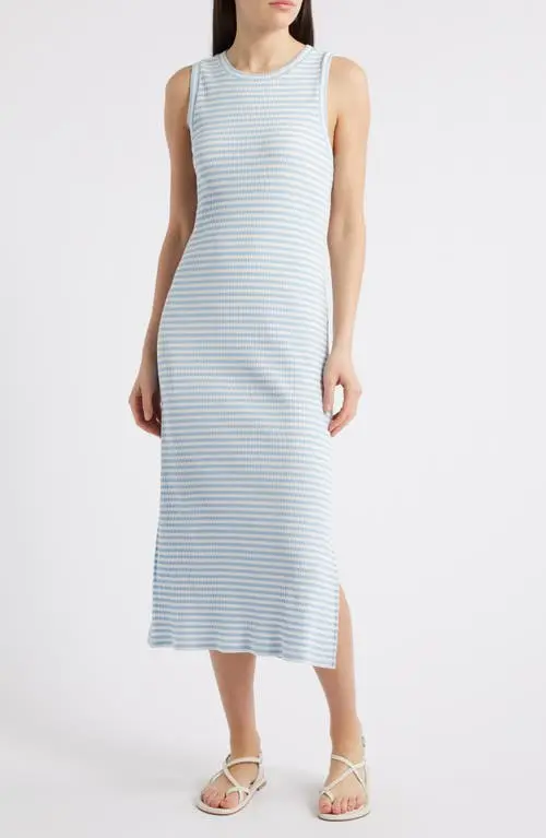 Rails Stripe Rib Midi Tank Dress - Chambray Blue Stripe