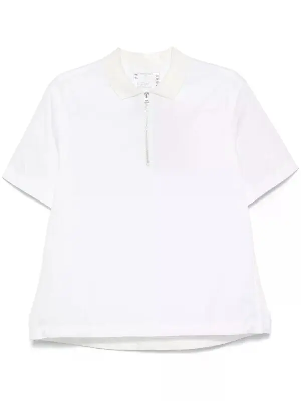 Sacai Cotton Polo Shirt - White