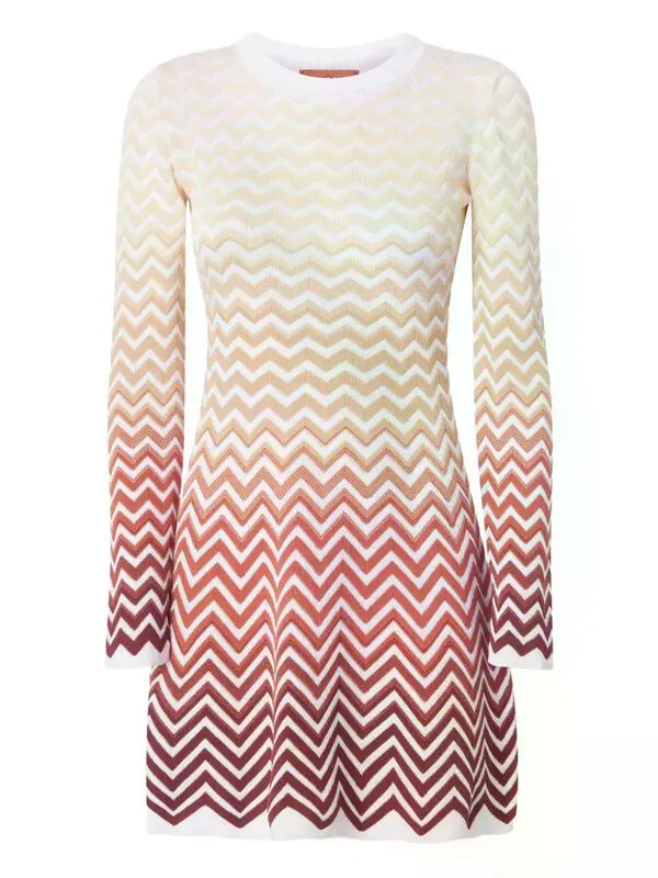 Missoni Zigzag-pattern Mini Dress - Neutrals
