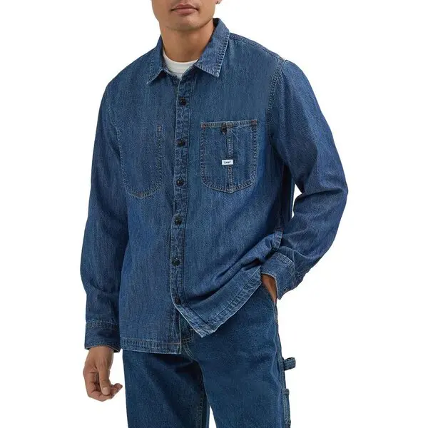LEEM Denim Overshirt - Mid Wash