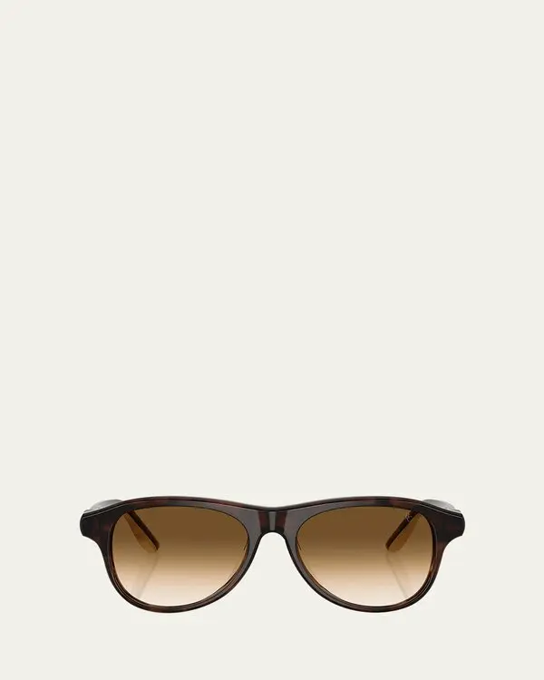 Brunello Cucinelli Acetate Aviator Sunglasses - Chocolate