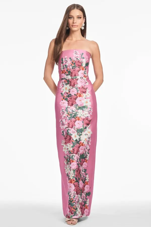 Sachin & Babi Printed Stretch Mikado Sophia Gown