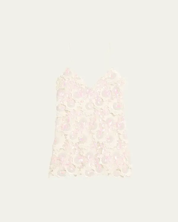 LoveShackFancy Zelia Embellished Mini Dress