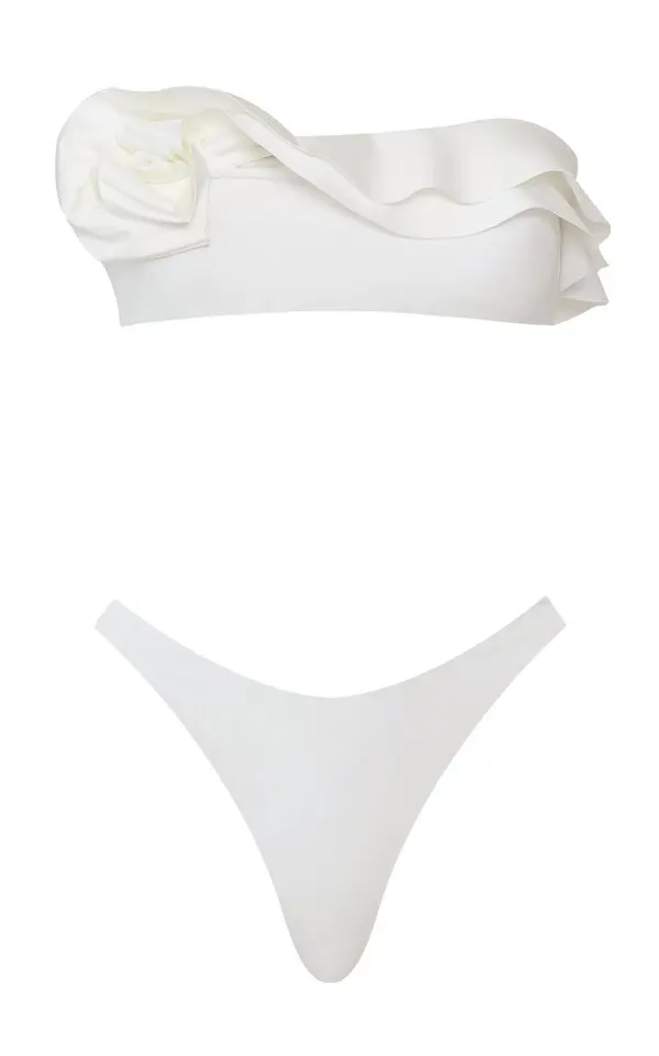 MAYGEL CORONEL Bies Bandeau Bikini Set - White