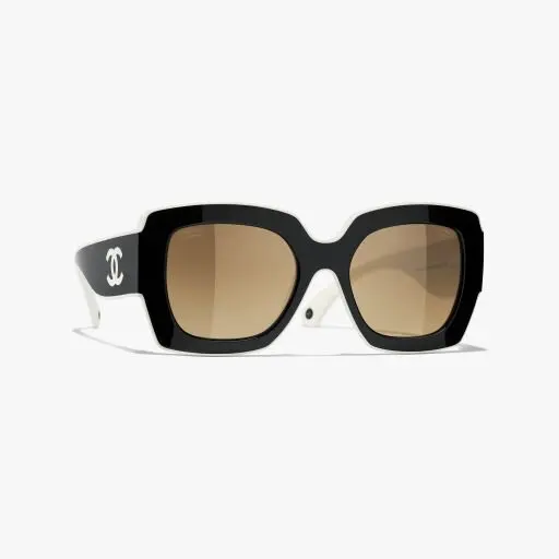 Chanel Square Frame Sunglasses - Black & White