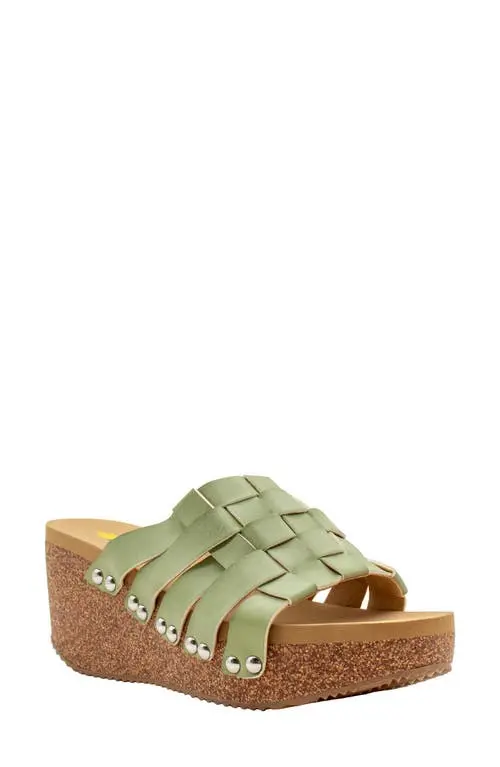 VOLATILE Enoki Platform Wedge Slide Sandal - Sage