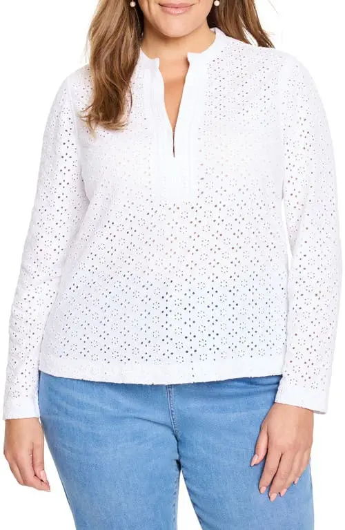 NIC+ZOE Embroidered Eyelet Knit Top
