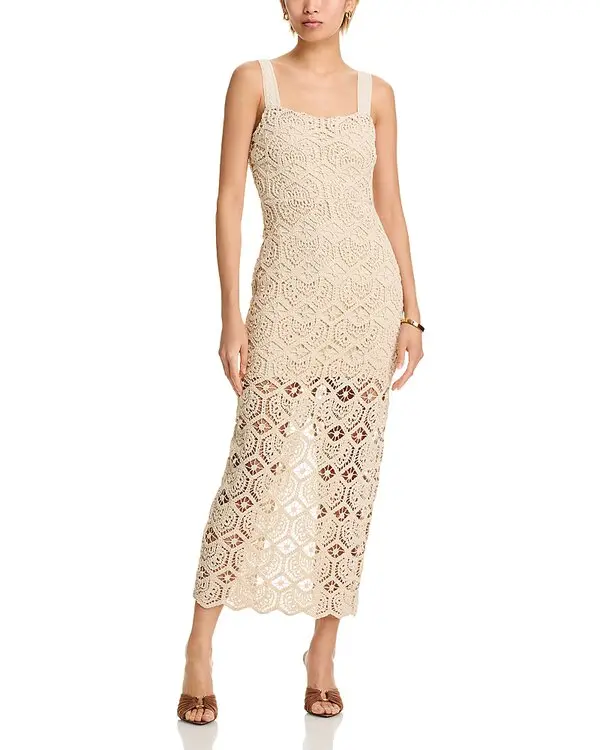Aqua Crochet Tank Dress - Black | Editorialist