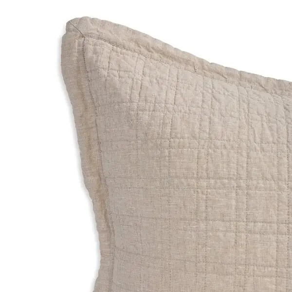 POM POM AT HOME Owen Linen/cotton Quilted King Sham - Flax
