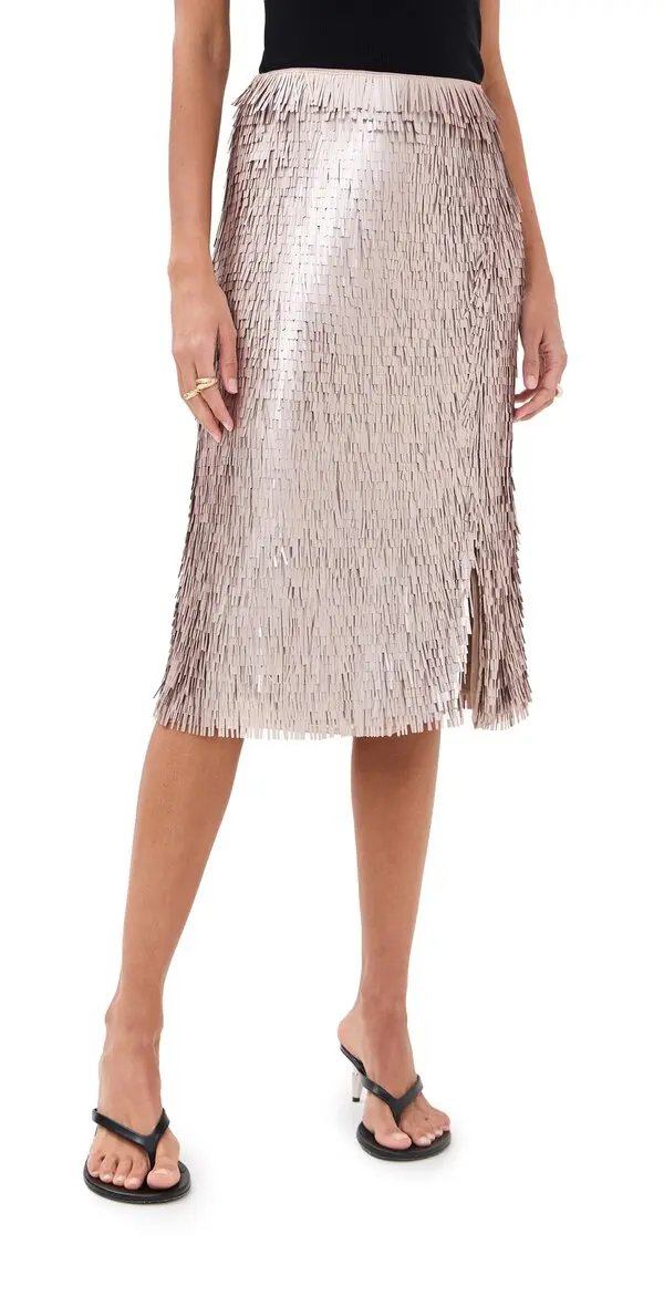 RÓHE Sequin Midi Skirt - Silver