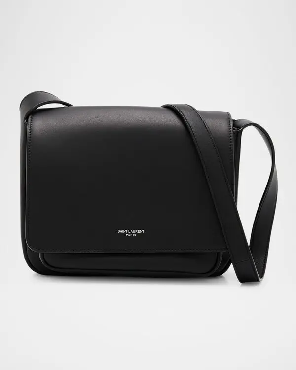 Saint Laurent Leather Messenger Bag - Nero