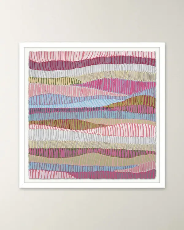 RFA FINE ART Pink Fence 2" Framed Giclee On Paper H. Scott