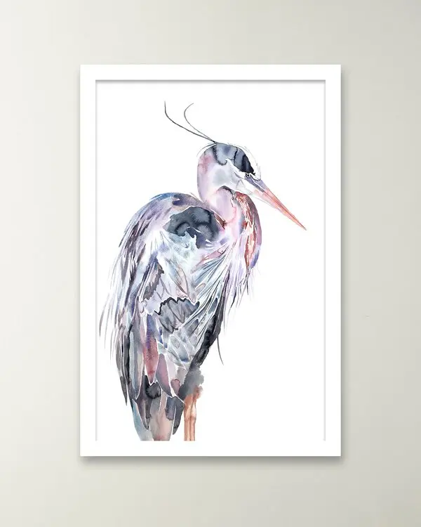 RFA FINE ART Heron No. 25" Framed Giclee Elizabeth Becker