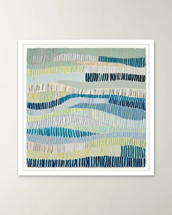 RFA FINE ART Blue Fence 2" Framed Giclee On Paper H. Scott