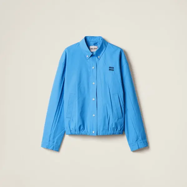 Miu Miu Poplin Blouson Jacket - Periwinkle Blue