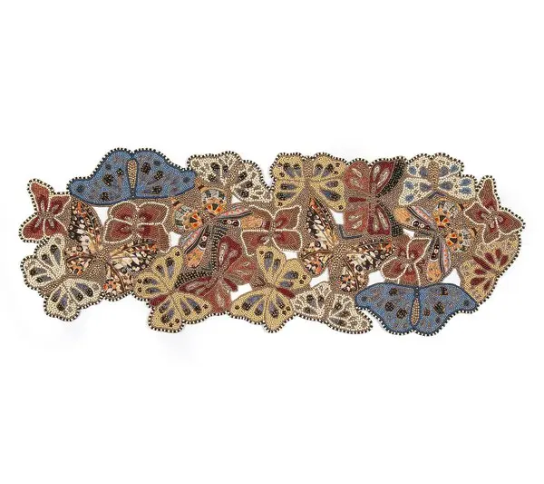 MACKENZIE-CHILDS As Is Beautifly Beaded Table Runner