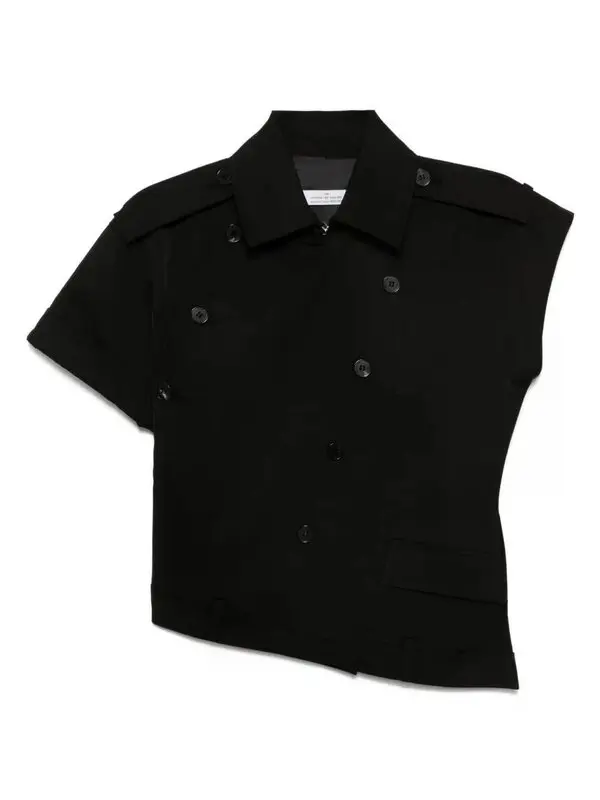 Rokh Multi Button Twisted Collared Top