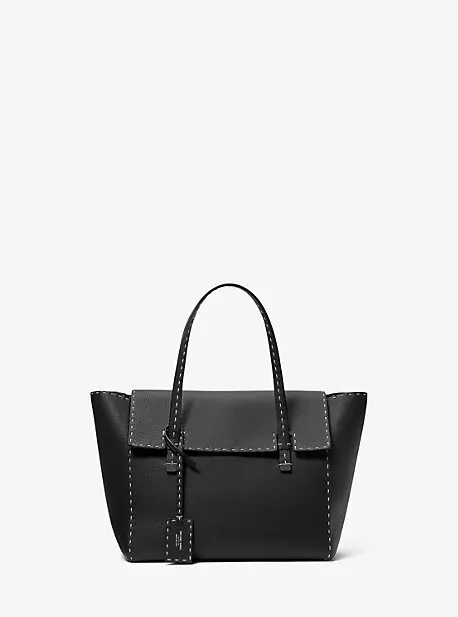 Michael Kors Sophia Pebbled Leather Satchel - Black
