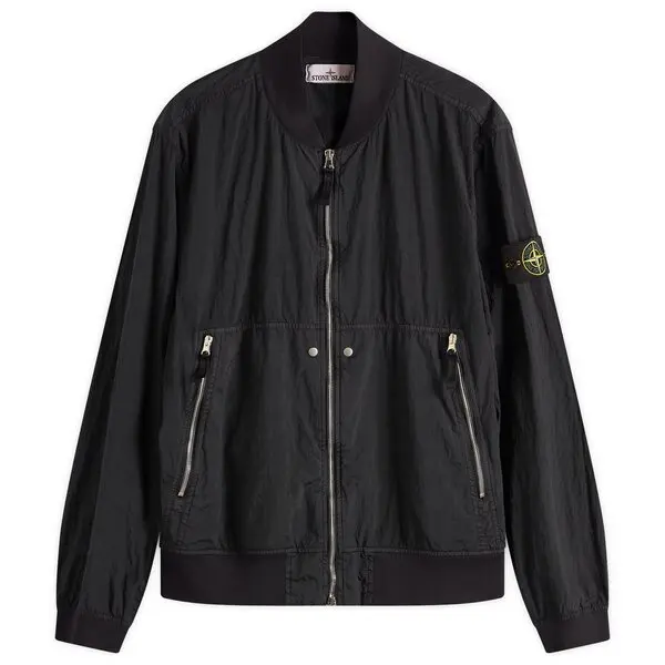 Stone Island Nylon Metal Watro-tc Econyl Bomber Jacket - Black