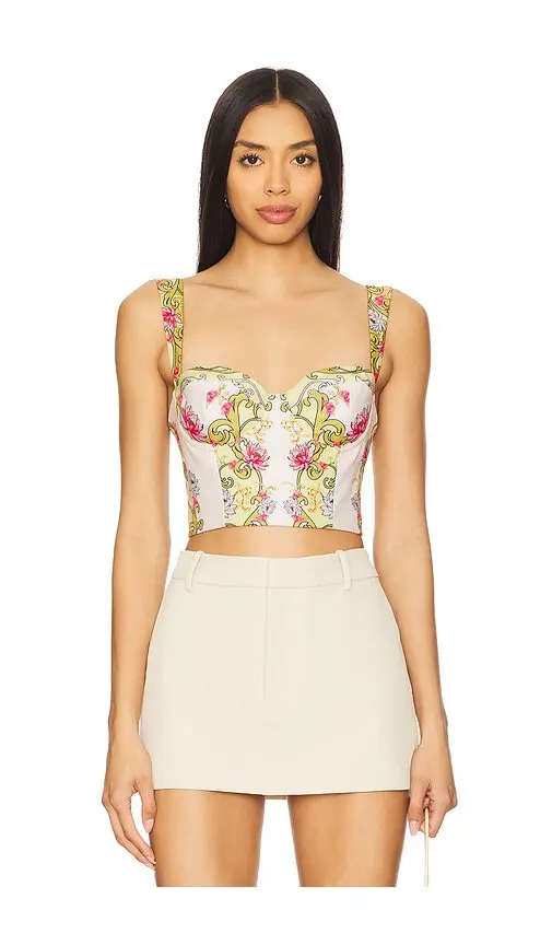 Agua Bendita X Lupe Bustier Top - Green Multi