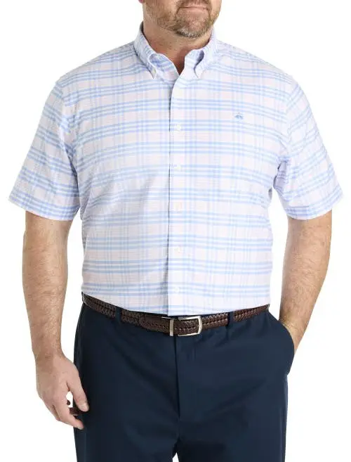 B+T ESSENTIALS FIT BY DXL Big & Tall Non-iron Multi Gingham Sport Shirt
