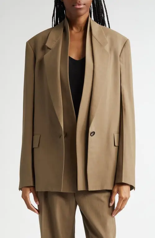 FERRAGAMO Double Lapel Blazer - Lead Green