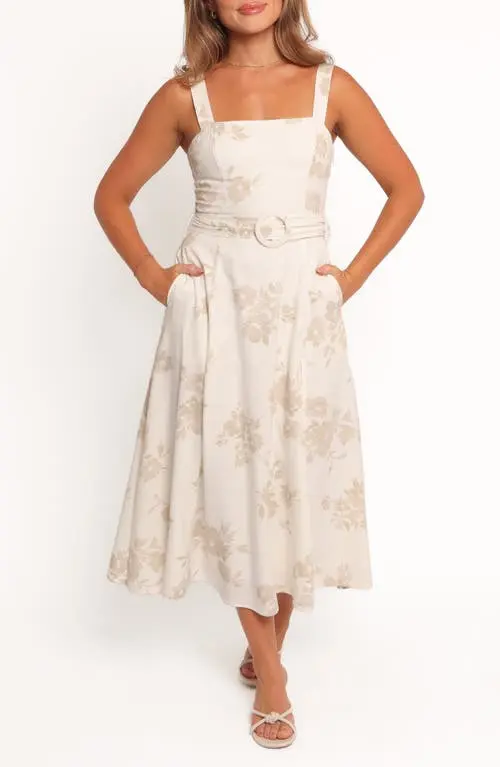 PETAL & PUP Liora Floral Belted Midi Sundress