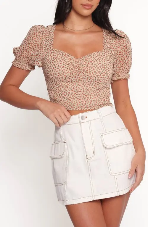 PETAL & PUP Noel Floral Top - Beige/ Multi