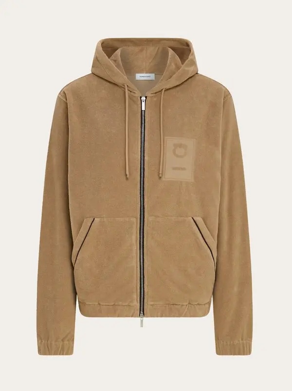 FERRAGAMO Monogram Terry Cotton Hoodie