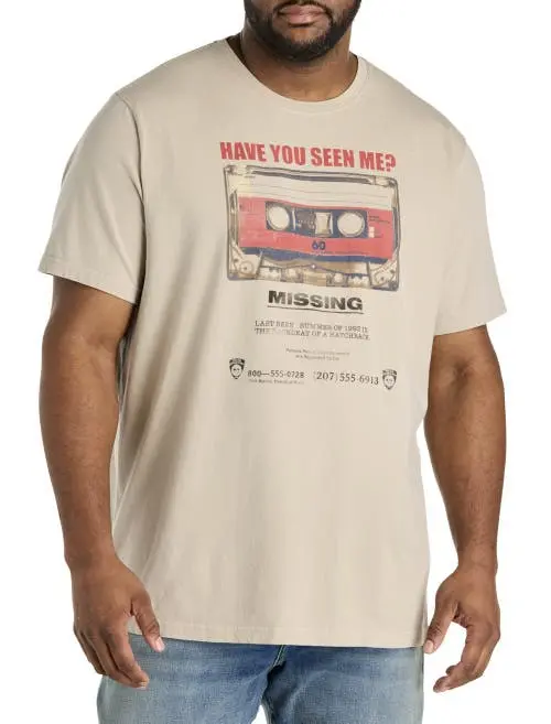 Lucky Brand Big & Tall Missing Cassette Tape Graphic Tee