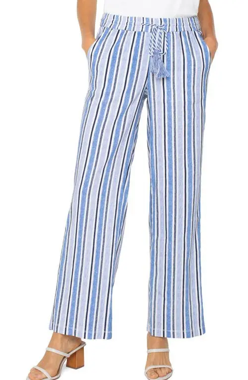 LIVERPOOL Stripe Linen Blend Wide Leg Pants