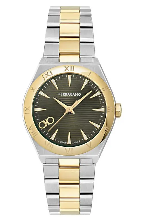 FERRAGAMO Vega Upper East Bracelet Watch - Two Tone