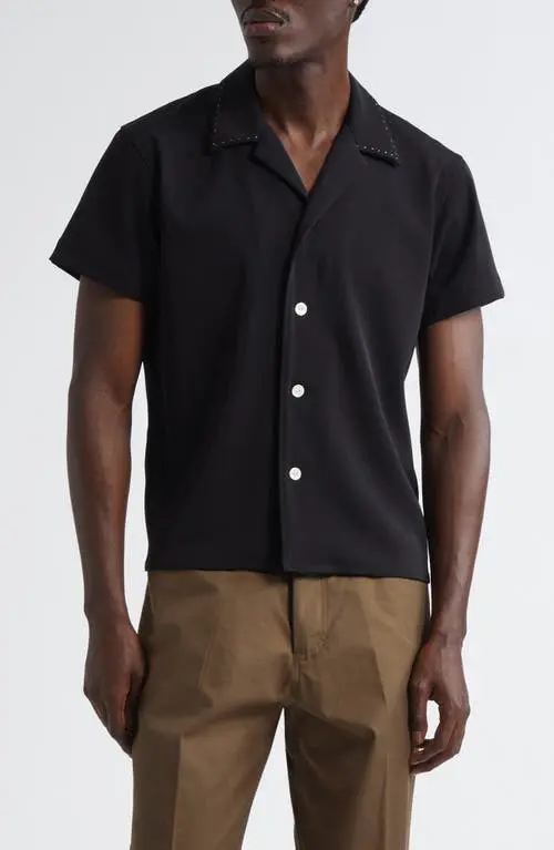 SECOND LAYER Avenue Camp Shirt - Black 0015