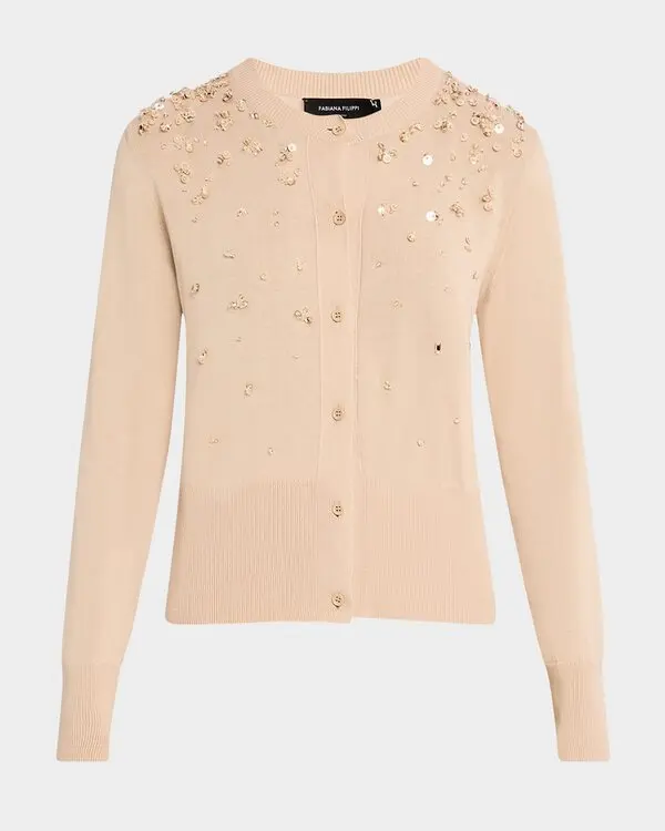 Fabiana Filippi Sequin Degrade Cardigan - Sabbia