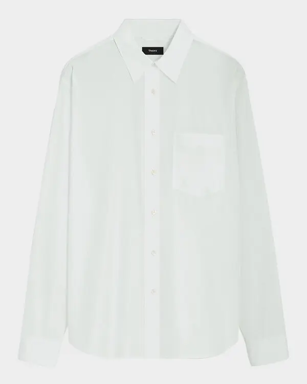 Theory Weekend Long-sleeve Cotton Shirt - White