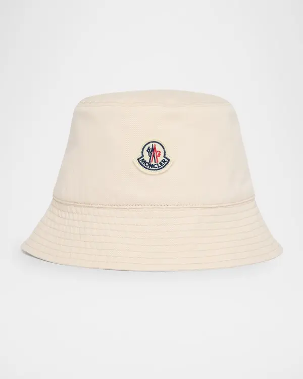Moncler Logo Patch Bucket Hat - Natural