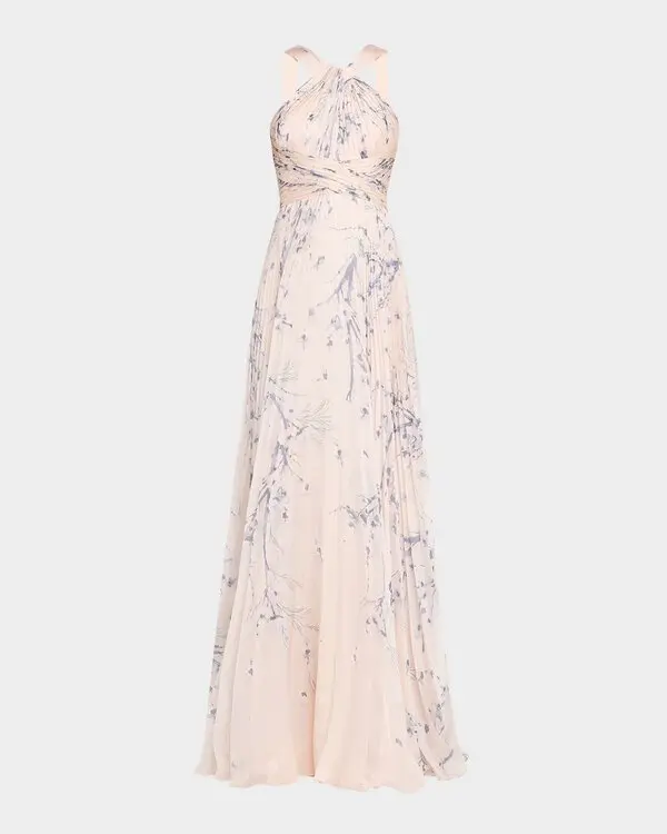 Rickie Freeman For Teri Jon Pleated Halter Gown